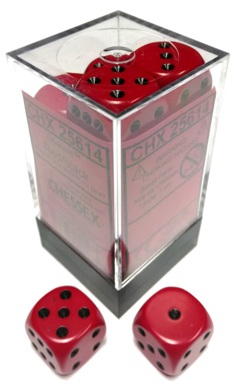 Chessex Opaque Redblack Set Of 12 D6 Dice Frontline Gaming