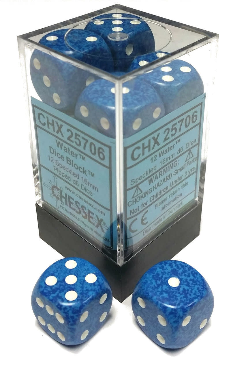 Chessex Speckled Water Set Of 12 D6 Dice Frontline Gaming