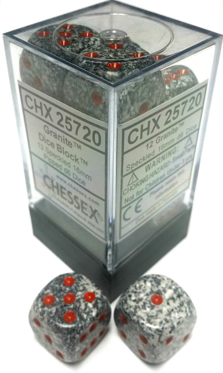 Chessex Speckled Granite Set Of 12 D6 Dice Frontline Gaming