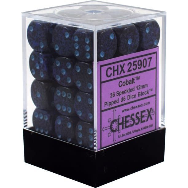 Chessex Speckled Cobalt Set Of 36 D6 Dice Frontline Gaming