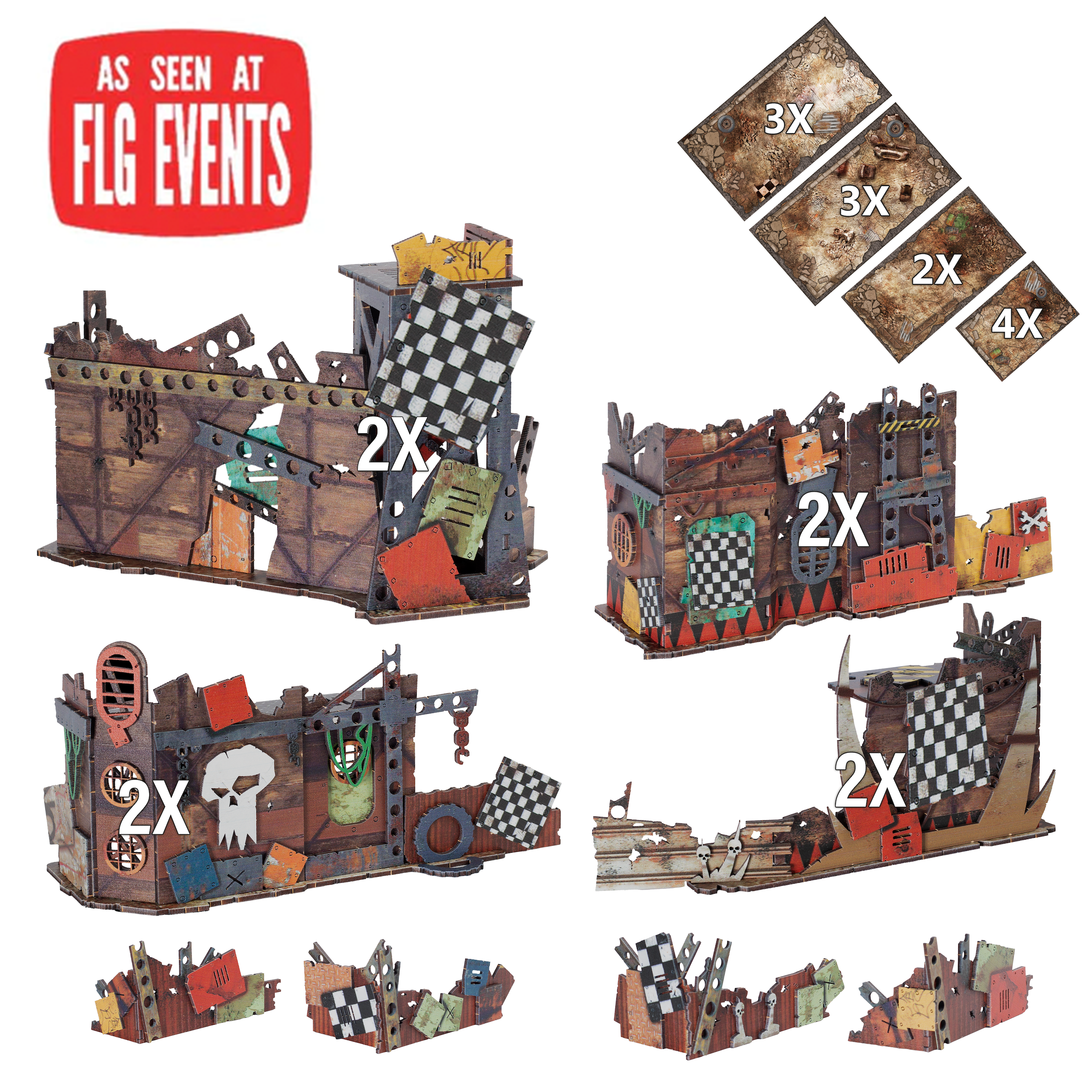 FLG Full Color Terrain: Da Skrap Yard - Matched-Play Set | Frontline Gaming